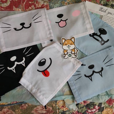 Wolf Dog Face Mask With Fangs more Colors MADE IN USA - Etsy