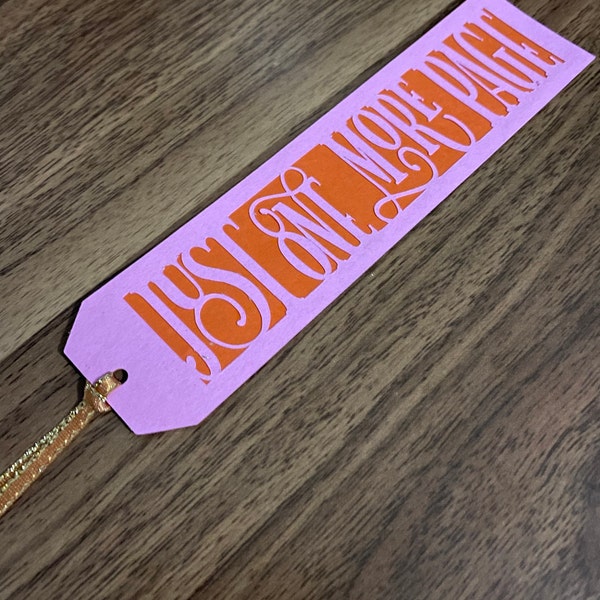 Just One More Page Bookmark SVG File - Etsy