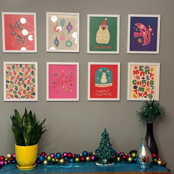 Christmas Gallery Wall , Digital Art Download, 10 Printables, Trendy ...