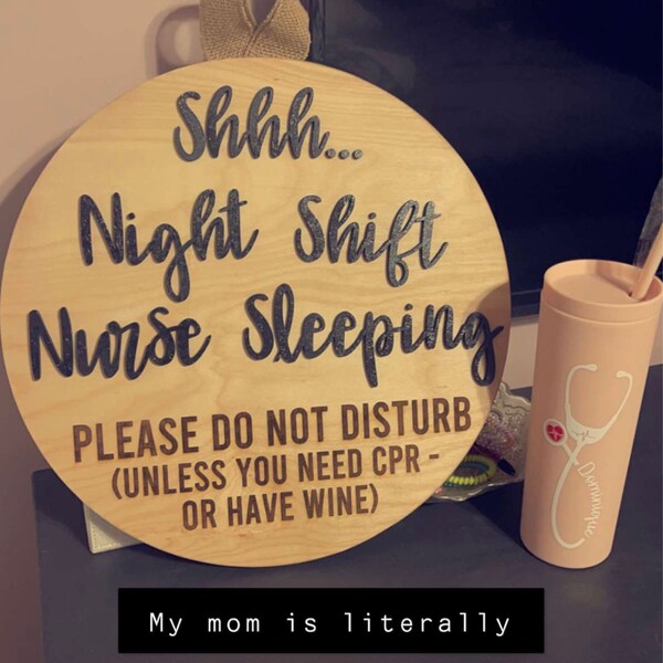 Nurse Sleeping Door Sign, Night Shift Nurse Door Sign, Night Shift ...