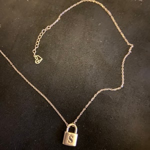 Initial Padlock Necklace the Lock Initial Pendant Necklace by Caitlyn ...