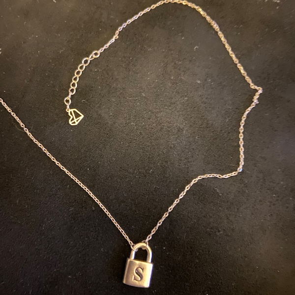 Initial Padlock Necklace • the Lock Initial Pendant Necklace by Caitlyn Minimalist • Gifts for ...