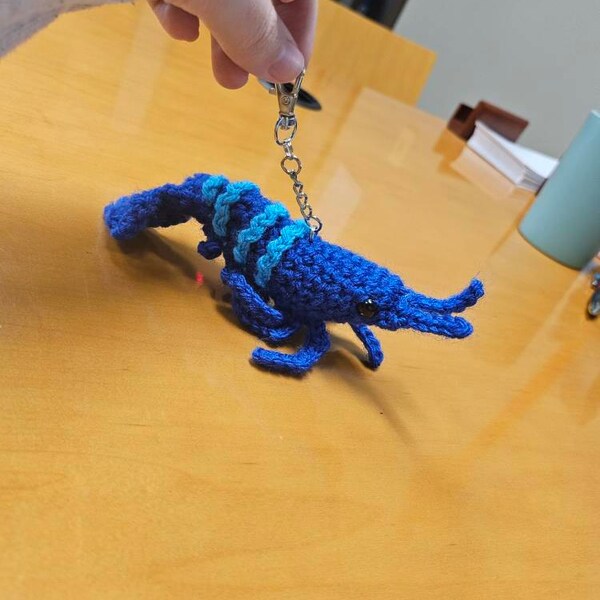 Emotional Support Shrimp, Shrimp Keychain, Crustacean Plushie, Sea ...