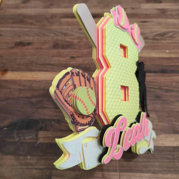 Softball Cake Topper,softball Sport Decor,softball Party Decoration ...