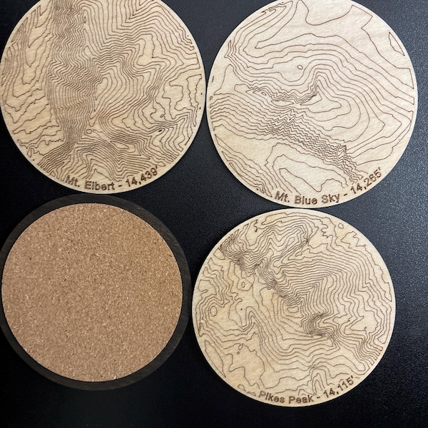 Utah Valley Wasatch Mountains - Wooden Coasters - Utah Topo Mountains ...