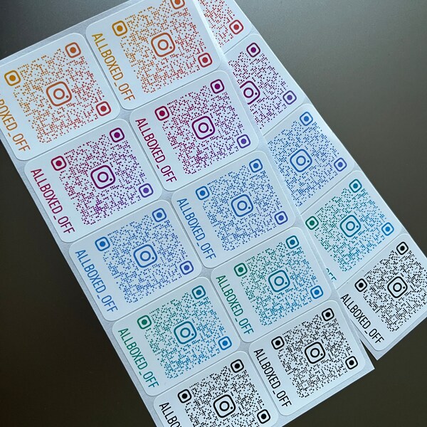 Business QR Code Sticker Facebook Qr Code Instagram Qr Code Etsy Qr ...