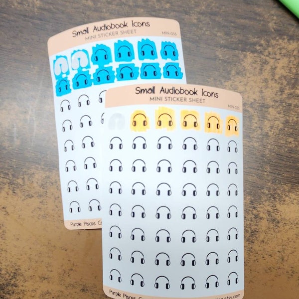Small Bookish Icons Mini Sticker Sheets | Book Icons, Ebook Icons or ...