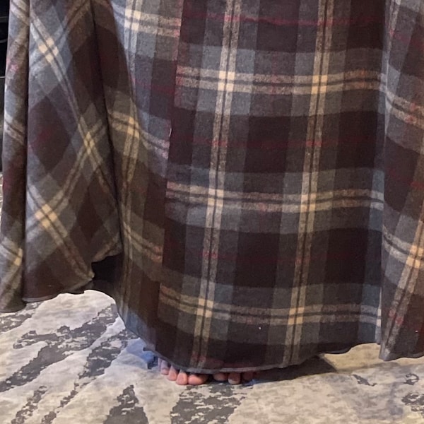 Tartan Skirt In Brown And Grey Outlander Inspired Historical Scottish Tartan Maxi Skirt Etsy