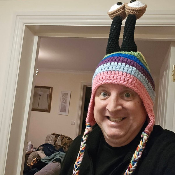 Bunny Ears Hat With Tall Ears and Braids, Rabbit Hat With Tall Ears ...