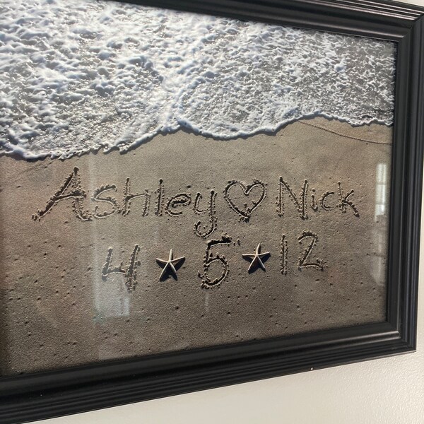 Beach Happy Birthday Card. Beach Writing, Sand Writing, Ocean, Beach ...