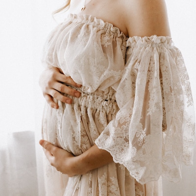 Nelly Women's Boho Two-pieces Set Two-color Vintage Lace Top and Muslin ...