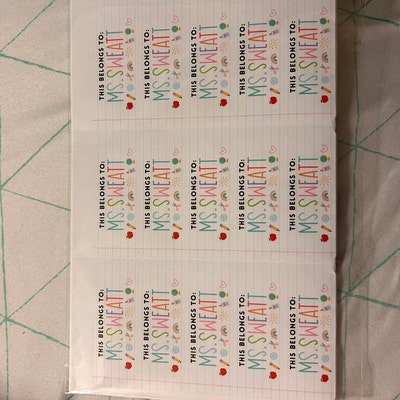 Teacher Book Labels Teacher Name Labels Personalized Teacher Stickers ...