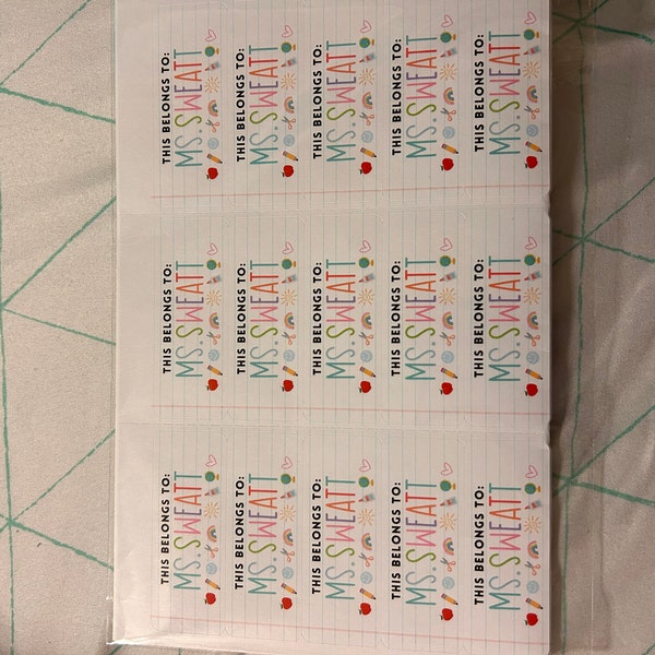 Teacher Book Labels Teacher Name Labels Personalized Teacher Stickers ...