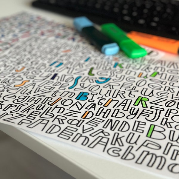 Typographic Doodle 6 Typodle Coloring Wallpaper Procreate