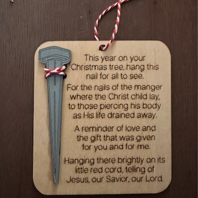 Christ Nail Symbol Christmas Ornament Laser Cut Digital File True ...