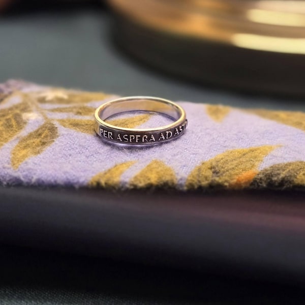 Womens per Aspera Ad Astra Ring - Through Hardships to the Stars ...