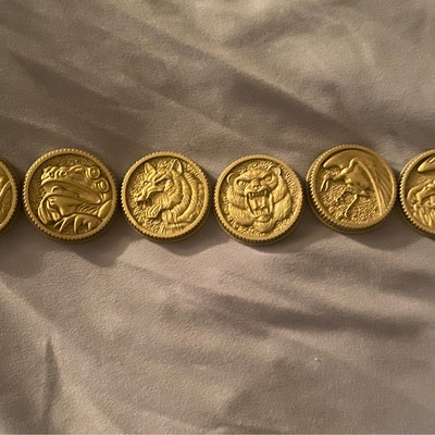 Power Movie Coins Ranger Cosplay Cold Cast Power Coins Weathered Resin ...