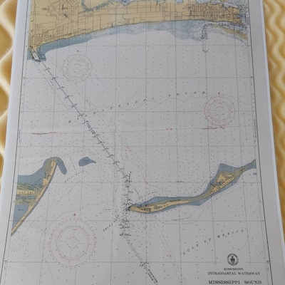 Mississippi Sound Map Biloxi to Gulfport Historical Chart 1952 Nautical ...