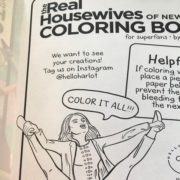 RHONY Real Housewives of New York Adult Coloring Book | RHONY Coloring ...
