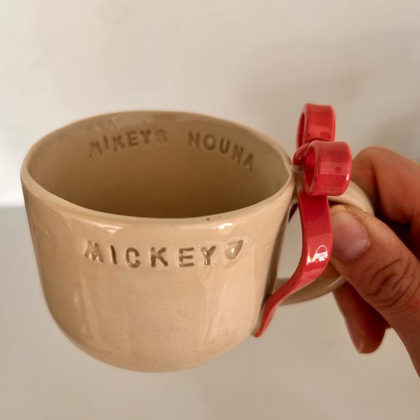 Personalised Bow Mug, Write Whatever You Want! Handmade Custom Ceramic ...