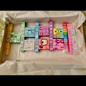 Numberblocks 21-40 Faces / for 2cm Cubes / A5 Sticker Printing ...