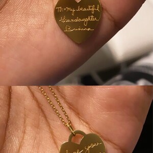 Actual Handwriting Heart Necklace Personalized Signature - Etsy