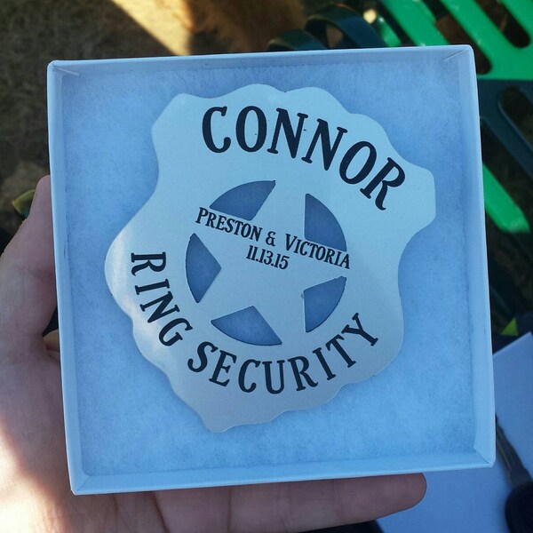 Ring Security Ring Bearer Security Badge Ring Bear Gift Personalized ...