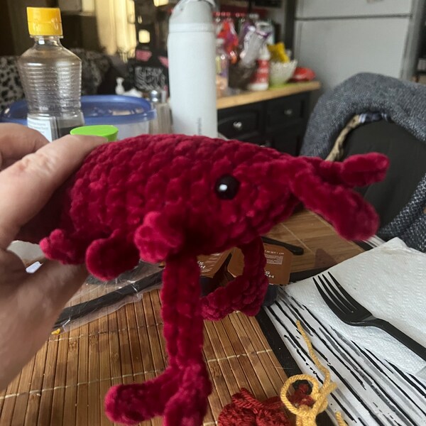 Crawfish Velvet Toy; Lobster Crochet; Crawfish Plushies; Crawdad Toy ...
