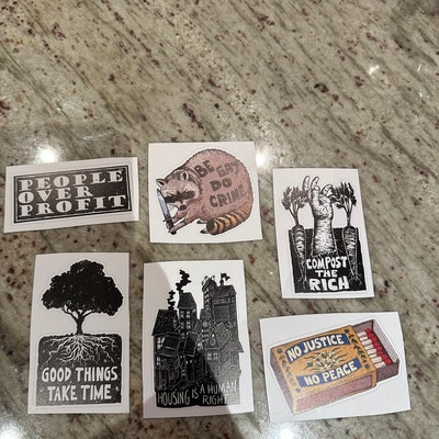 Activism Sticker Pack 5, Punk, Leftist, Communism, Coupon, Eat the Rich ...