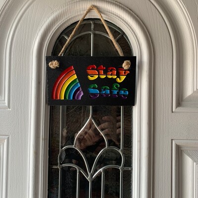 Hanging Sign Thank You NHS rainbow 10% Goes to Charity - Etsy