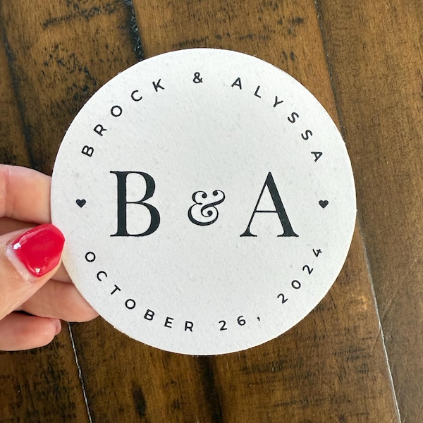 Monogram Wedding Coasters - Personalized Coasters, Pulpboard Coasters ...