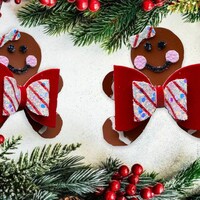 Christmas Gingerbread Bow Template, Christmas Bow SVG, Christmas SVG ...