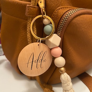 Personalized Boho Keychain Soft Bead Keychain Gifts for Her - Etsy