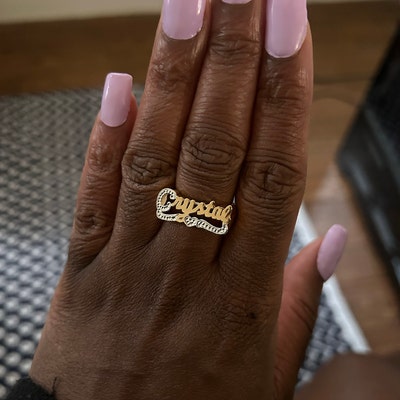 Personalized Name Ring Diamond Cut Personalized Ring Free Shipping Gift ...