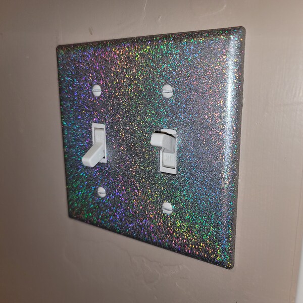 Holographic Rainbow Silver Glitter - Glitter Light Switch & Outlet ...