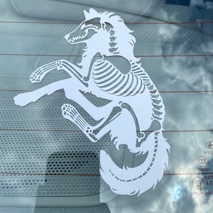 Wolf Skeleton Decal Taxidermy, Werewolf, Loup Garou, Skull, Canine ...