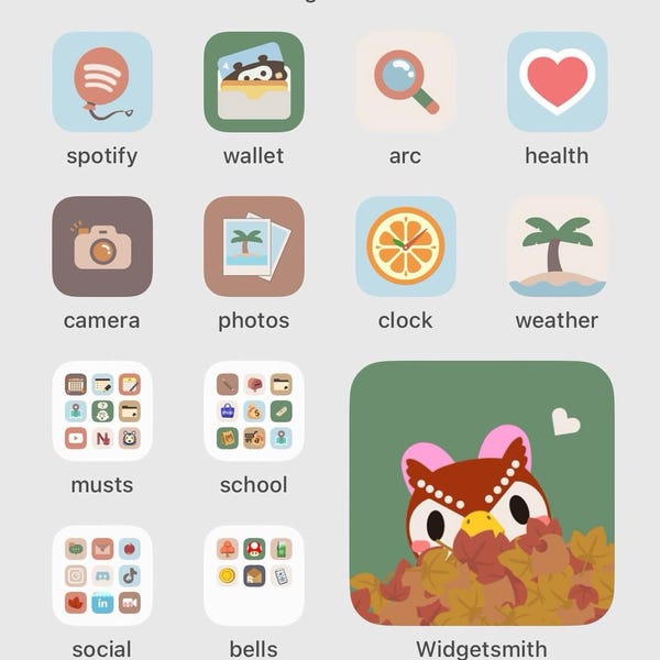 Desktop Organizer Animal Crossing Autumn Edition 156 Icons With ...