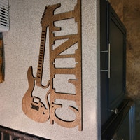 Guitar Name Sign, Nursery Decor, Personalized Wood Sign, Music Gift ...