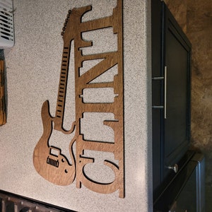 Guitar Name Sign, Nursery Decor, Personalized Wood Sign, Music Gift ...