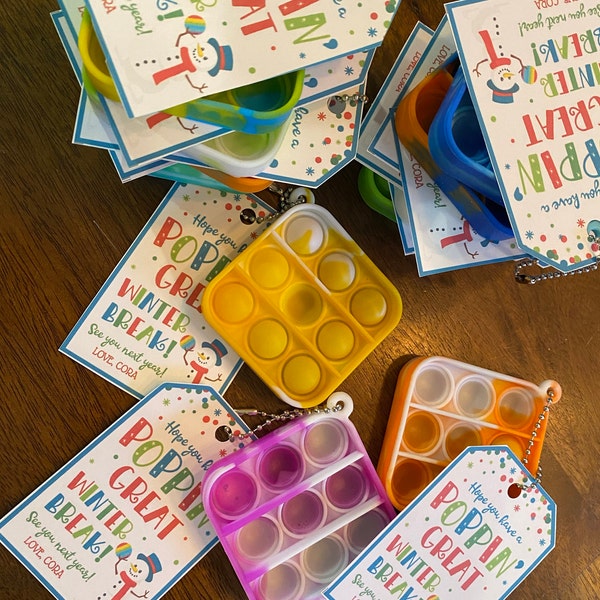 Poppin Great Winter Break Tag Pop Gift Popping Good Holiday Fidget Toy ...