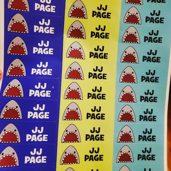 Shark Name Labels, Boys Waterproof Stickers, Daycare Labels, Back to ...