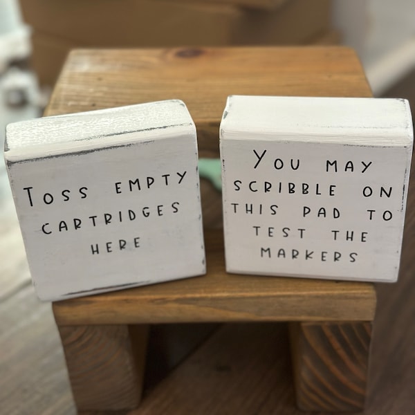 Custom Mini Wood Block Sign| Rustic Home Decor| Office Decor| Shelf ...