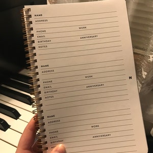 Minimalist Address Book With Personalized Cover and Gold - Etsy