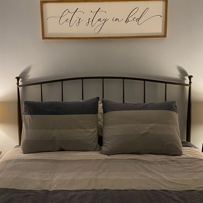 Bedroom Wall Decor Let's Stay in Bed Sign Wood Sign for Bedroom Master ...
