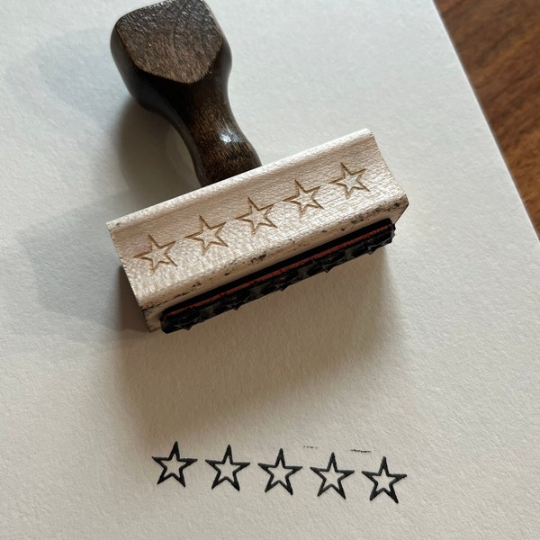 5 Star Rating Rubber Stamp - Book Journal Planner Stamp - Etsy