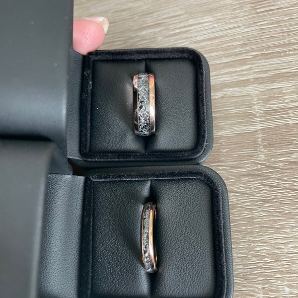 Couples Meteorite Wedding Bands His Hers Wedding Ring Set Promise Rings ...
