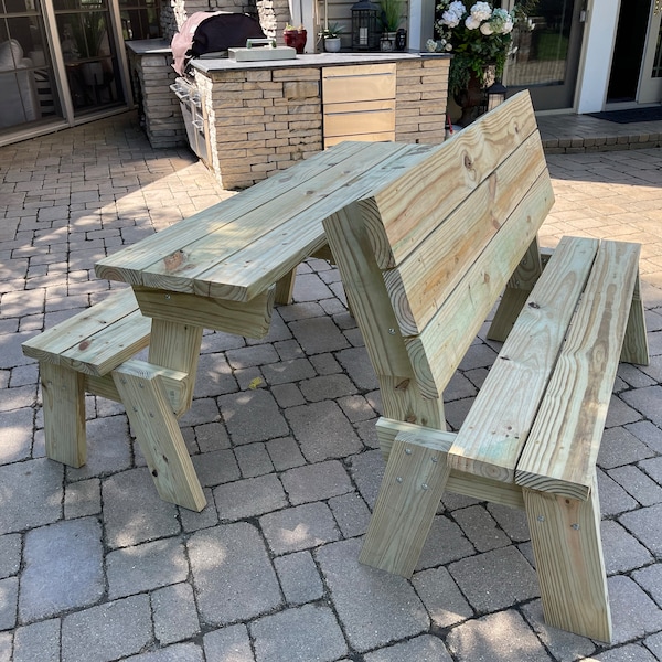 Folding Picnic Table Plan/folding Bench Plan/combo Picnic Table-bench ...