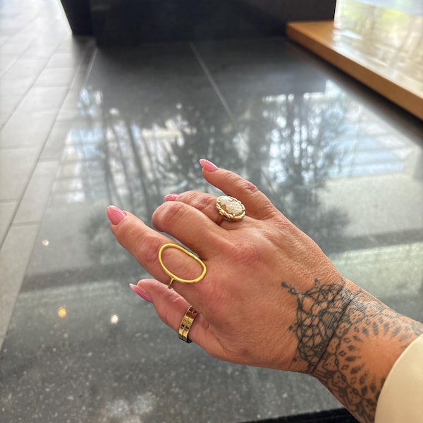 Gold Oval Ring / Simple Oval Rings / Gift for Her / Mothers Day Gift / Promise Rings ...