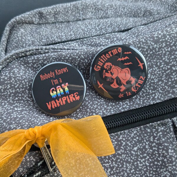 Nobody Knows I'm a Gay Vampire Pinback Button | LGBT Pride Halloween ...