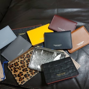 Yellow Leather Card Holder // Handmade Leather Shirt Wallet // Slim ...